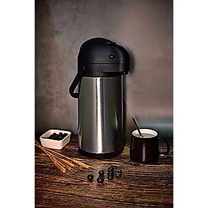 Heritage66 Stainless Steel Thermal Coffee Carafe Airpot Beverage Dispenser Large Triple Wall Thermal Vacuum insulated 10 hours heat Retention 20 hours cold Retention tea water coffee (3Liter / 101 OZ)