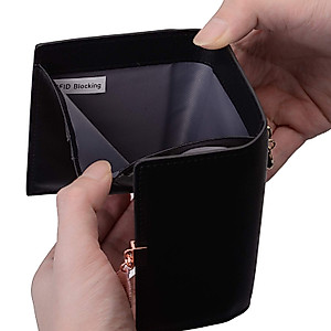 YALUXE Women's RFID Blocking Small Compact Leather Wallet Ladies Mini Purse with ID Window RFID