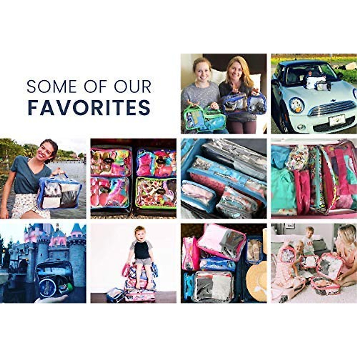 Clear Travel Packing Cubes Set of 4 for Carry On (XS, Small, Medium, Large) / See-Through Clothes Organizer Dividers for Suitcase/Transparent Vinyl PVC Cell Pouches for Luggage (Lilac)