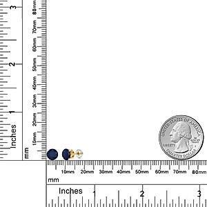 Gem Stone King 14K Yellow Gold Gemstone Birthstone Stud Earrings | Round 6MM | Gold Earrings for Women