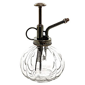 MyGift Decorative Small Glass Vintage Plant Mister Spray Bottle with Top Pump