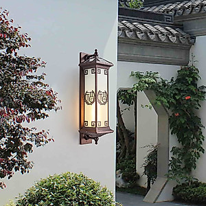 CHENBAI Rectangle Solar Wall Sconce Solar Decorative Porch Lights Chinese Outdoor IP43 Waterproof Garden Lights Auto On/Off Solar Exterior Wall Lights Villa Garden Home Led Fence Solar Lamp