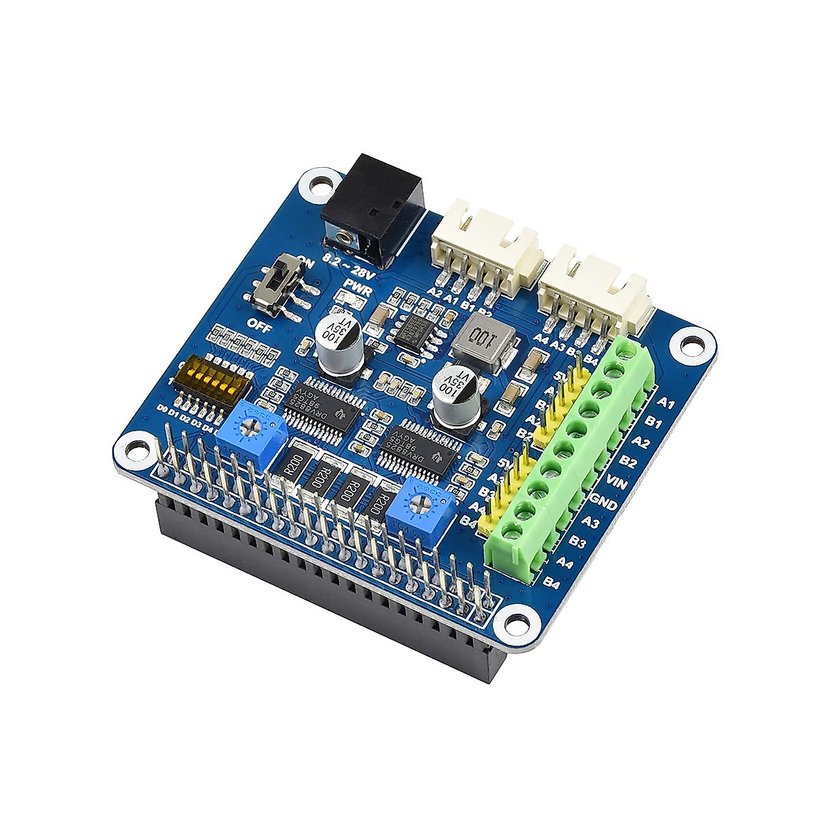 NGW-1pc Stepper Motor HAT Onboard Dual DRV8825 Motor Controller Drives Two Stepper Motors Up to 1/32 Microstepping Compatible with Raspberry Pi
