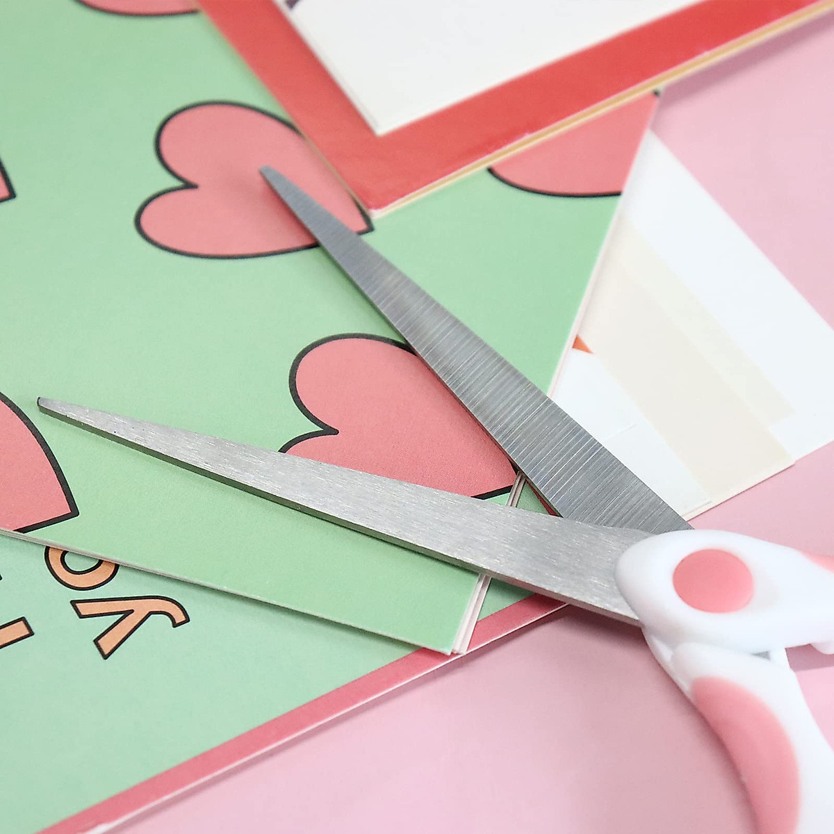 Multipurpose Pink Scissors Ergonomic Comfort-Grip Shears Stainless Steel 6.9 Inches Office Scissors for Fabric Cutting, Home, Leather Arts Crafts Scissors (Pink)