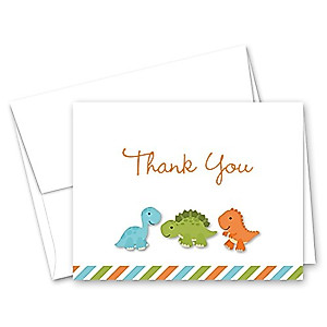 MyExpression.com 50 Cnt Dinosaur Baby Shower or Kids Birthday Thank You Cards