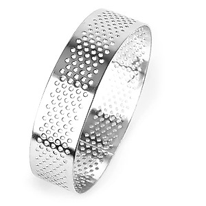 Lazycloud 9 Pack Round Tart Ring, Mousse Rings, Stainless Steel Heat-Resistant Perforated Mousse Rings, Metal Round Ring Mold