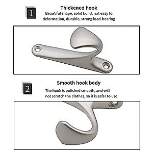 Wall Hooks 4pack Towel Hooks Zinc Alloy Integrated Single Hook Rust-Resistant/Corrosion Resistant/Long Using Life（Silver）