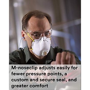 3M Particulate Respirator 8511, Pack of 10, N95, Cool Flow Exhalation Valve, Disposable, Braided Comfort Strap, M Noseclip
