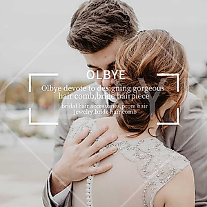 Olbye Wedding Hair Comb Rhinestone Bridal Pieces Flower Silver Crystal Headpiece for Bridesmaids and Brides (Silver)