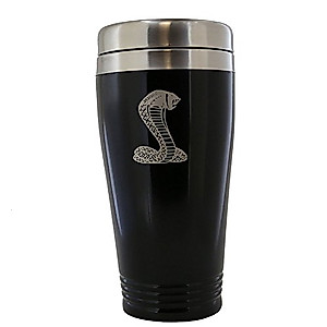 Au-tomotive Gold, Inc. Travel Mug for Ford Mustang Cobra (Black)