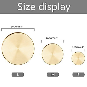NEWCOMDIGI Gold Tray Decorative, Metal Storage Organizer Round Coffee Table Tray for Jewelry, Brass Tray, Perfume, Makeup, Candle, Toiletry, Kitchen Tableware, Serving Dish Plate for Home, Bar, Cafe