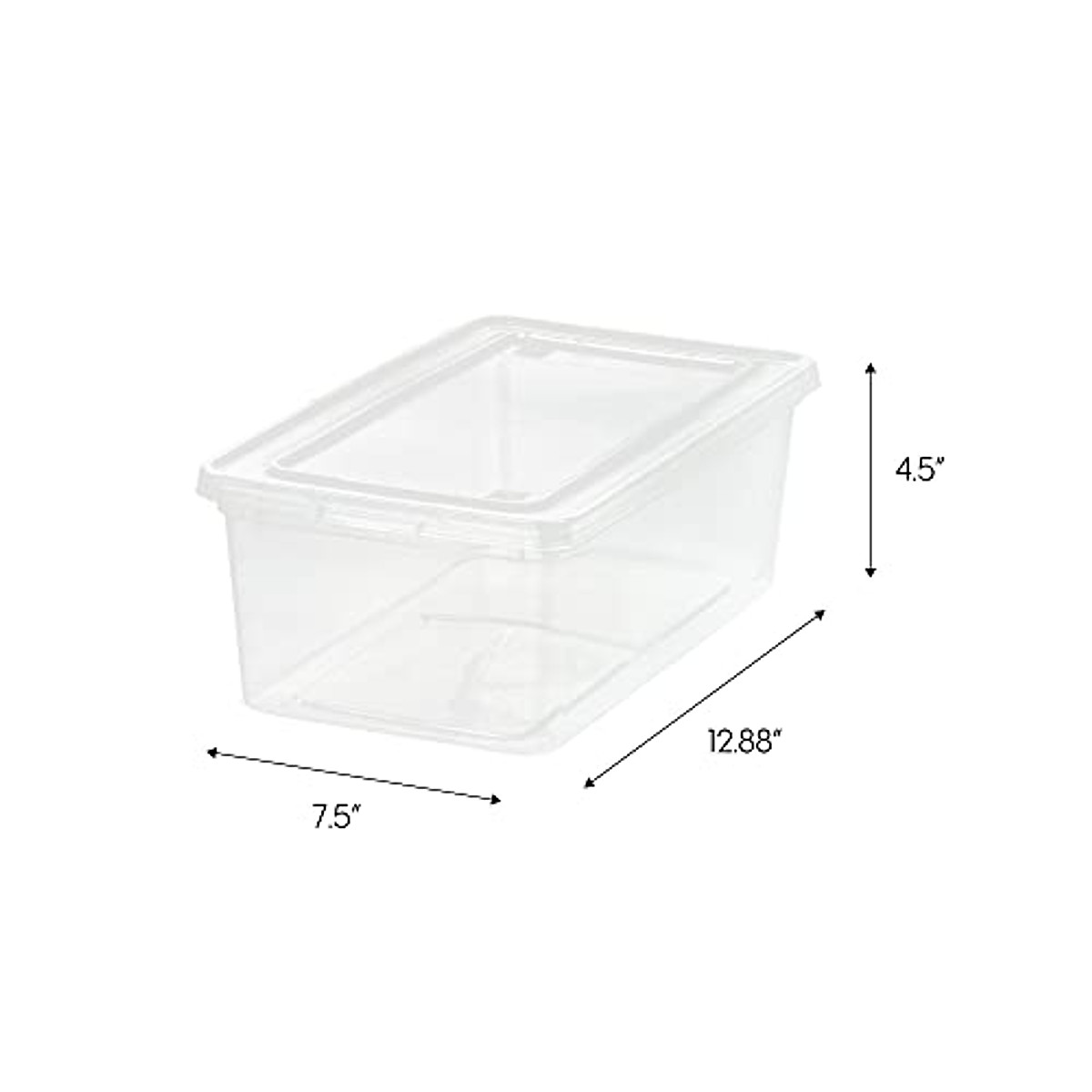 NKDS 5 Quart Stackable Plastic Lidded Closet Organizer Box - Clear - Set of 20