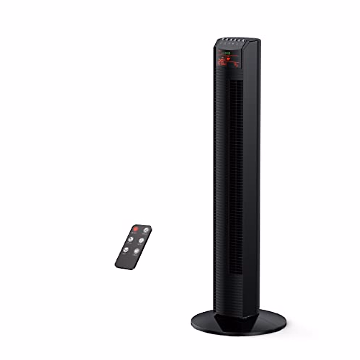 Mirdred Quiet Cooling Fan 3 Modes,Speed Settings, 12H Timer, LED Display with Auto Off,Black Portable Floor Bladeless Fan for Bedroom Living Rooms Office