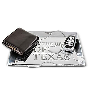 Arthur Court Designs Aluminum Deep in The Heart of Texas Food Service Tray, Desktop Storage Organizer, Catchall, Valet, Nightstand or Dresser 9.5 inch x: 7 inch