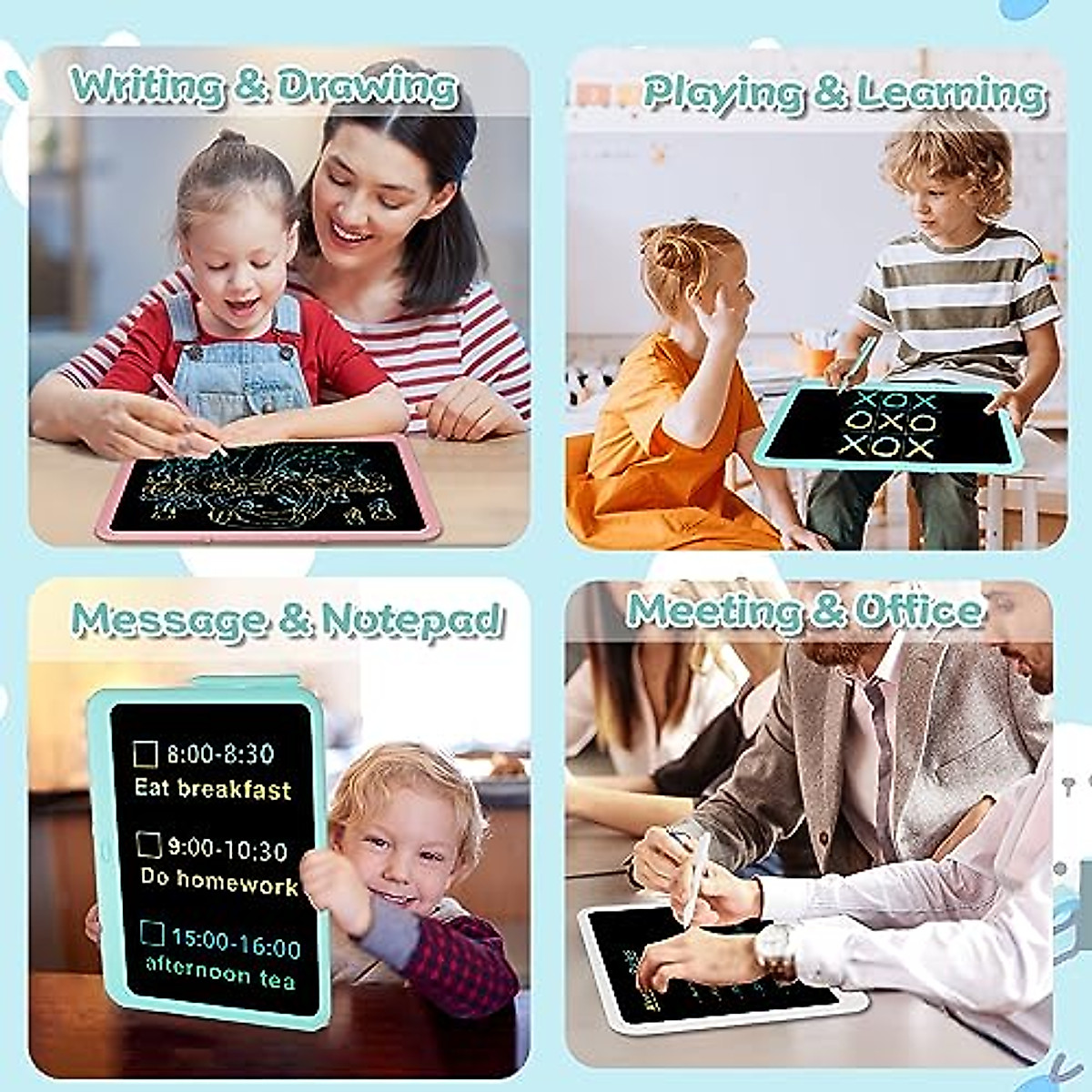 CARRVAS LCD Writing Tablet for Kids 15 Inch Coloring Drawing Pad Toddler Doodle Boards Drawing Tablet for Kids Toys Gift for 3-12 Year Old Boys (Blue)