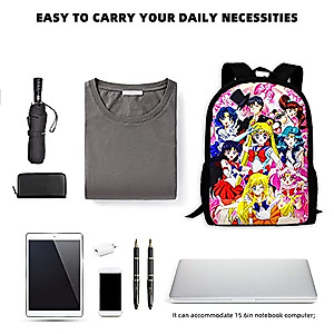 Sulikehz 2PCS Anime Backpack Cartoon Laptop Backpack Travel Daypack M2