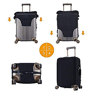 Tuizumy Travel Suitcase Protector African American Girl Elastic Protective Washable Luggage Cover With Concealed Zipper Suitable For 18-32 Inch(XL (for 29-32 inch luggage))
