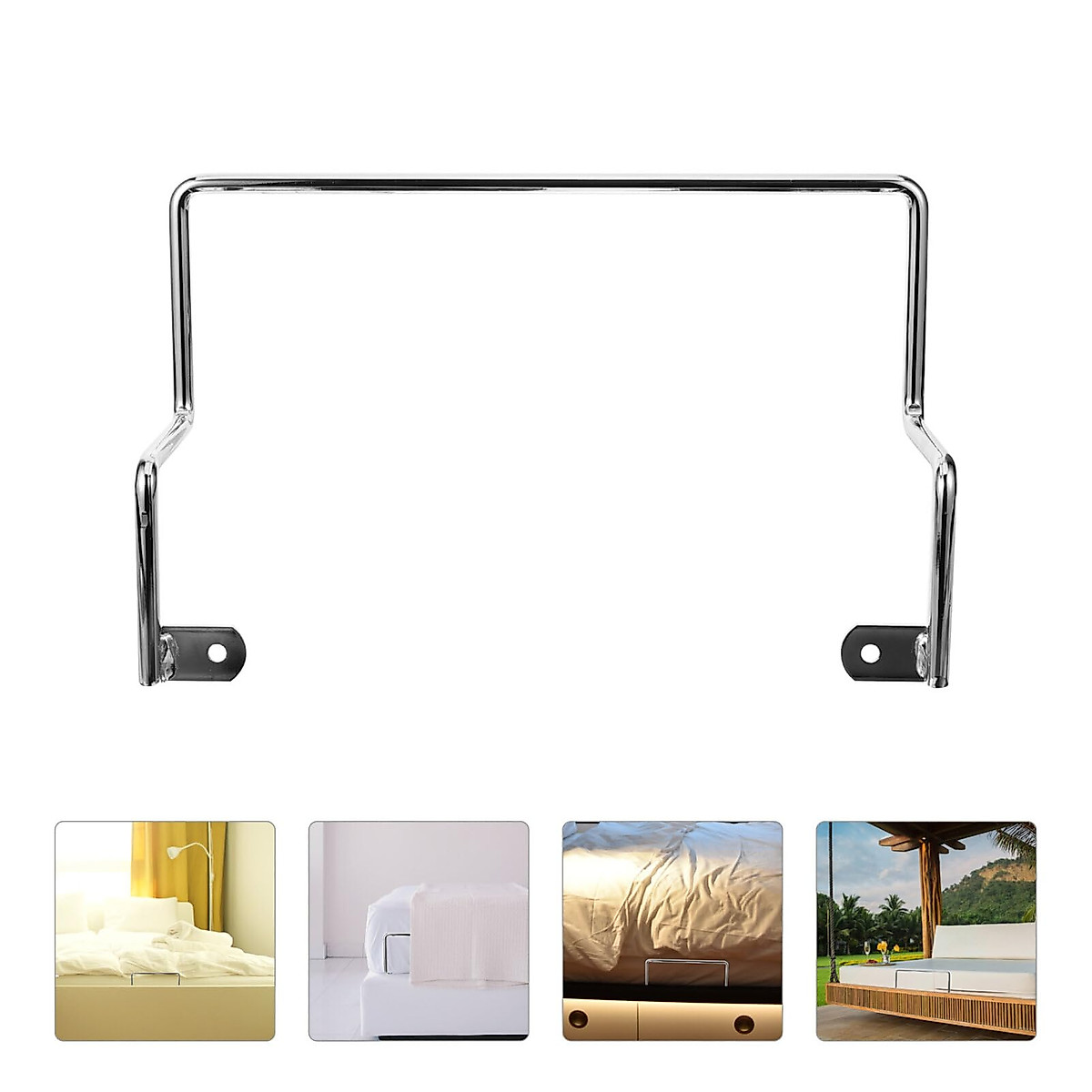 Kichvoe Mattress Retainer Bar Adjustable Mattress Slide Stopper Metal Mattress Stabilizers Non Slip Mattress Gripper for Beds in Place to Keep Mattress from Sliding Silver