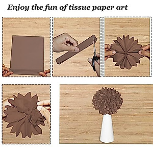 Undemouc Brown Tissue Paper 100 Sheets Tissue Paper Bulk for Bags 20x14 Inches Wrapping Tissue Paper for DIY Crafts Birthday Wedding Holiday Christmas Party Decor