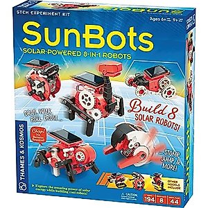 Thames & Kosmos SunBots: Solar-Powered 8-in-1 Robots STEM Experiment Kit | Build 8 Cool Solar-Powered Robots | No Batteries Required | Learn About Solar Energy & Technology | Solar Panel Included