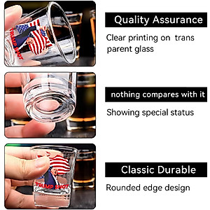 Pekuality Trump Shot Glass 1.5oz-2024 Survived Assassination Shot at Election Rally -Never Surrender - Trump Mug Shot Glass -Small Glass Cups Gift (4 pcs)