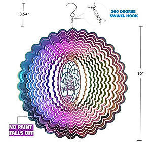 Wind Spinners Outdoor Metal Tree of Life Wind Spinner Mandala Decor, Hanging Wind Spinners for Yard and Garden Patio Porch Balcony Pool Yard Wind Spinners Gardening Gifts for Women Men Mom Wife Friend