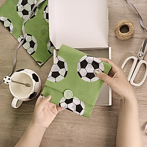 PAPER FAIR 60 Sheet Soccer Pattern Tissue Paper 20 x 20in Green White Black Football Art Gift Wrapping Paper DIY Craft Art Paper for Baby Shower Birthday Party Gift Packing