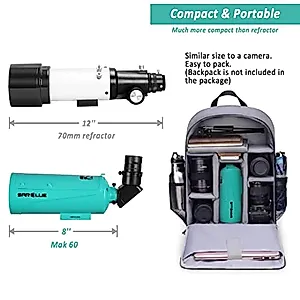 Maksutov-Cassegrain Telescope for Adults Kids Astronomy Beginners, Sarblue Mak60 Catadioptric Compound Telescope 750x60mm, Compact Portable Travel Telescope, with Carry Bag Finderscope