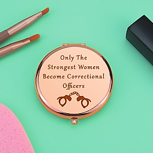 Correctional Officer Gift for Women Police Officer Thank You Gift Compact Makeup Mirror for Mom Wife Daughter Prison Guard Present Folding Makeup Mirror Christmas Thanksgiving Birthday Present