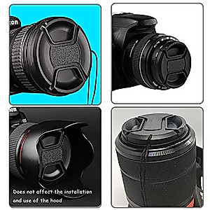 Center Pinched R5 R6 Lens Cap for Canon RF 24-105 mm f/4L and RF 24-105mm f/4-7.1 Lens for Canon EOS R5 R6 EOS R RP Digital Camera, Fire Rock Snap-On 67mm+77mm Camera Lens Cap-1+1Packs