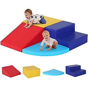 Dkelincs Climbing Blocks for Toddlers 1-3, 4-Piece Crawl and Climb Soft Foam Baby Climbing Blocks, Babies Activity Play Structures Toddler Climbing Toys Indoor, Colorful