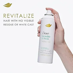 Dove Advanced Dry Shampoo Invisible & Fresh Refresh & Revive Hair Without Water Revitalize Hair Without Residue & No White Cast 5 fl oz
