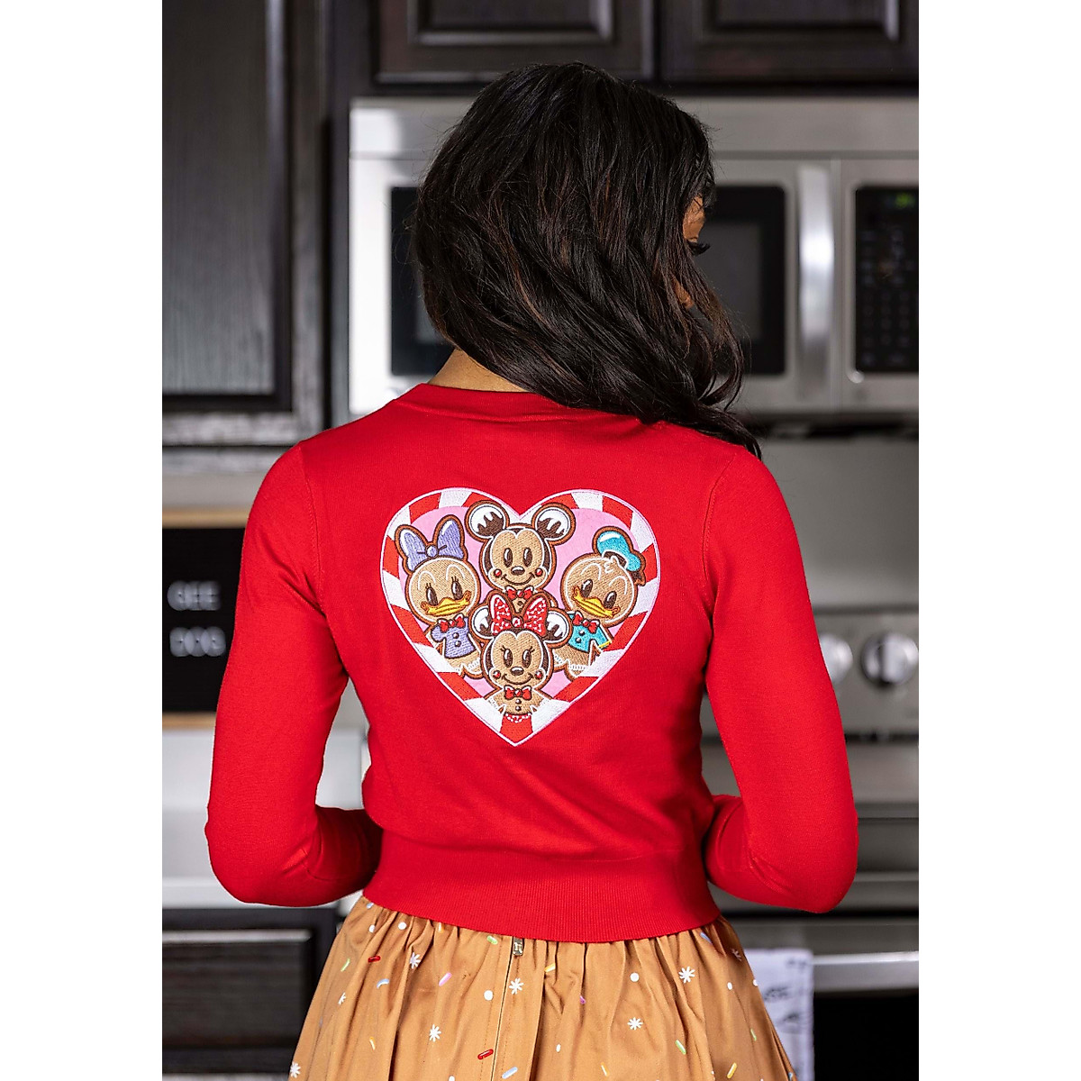 Women's Stitch Shoppe Disney Holiday Gingerbread Character Sweater X-Large Red