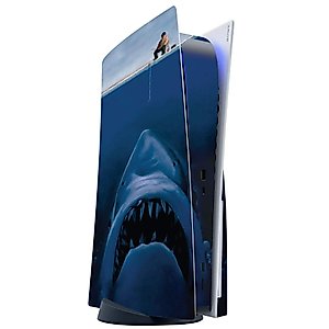 ITS A Skin Skins Compatible with Sony Playstation 5 Console Disc Edition - Protective Decal Overlay Stickers wrap Cover - Great White Under Boat