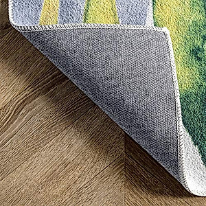 nuLOOM Amelia Machine Washable Tropical Ultra Thin Area Rug, 4' x 6', Green