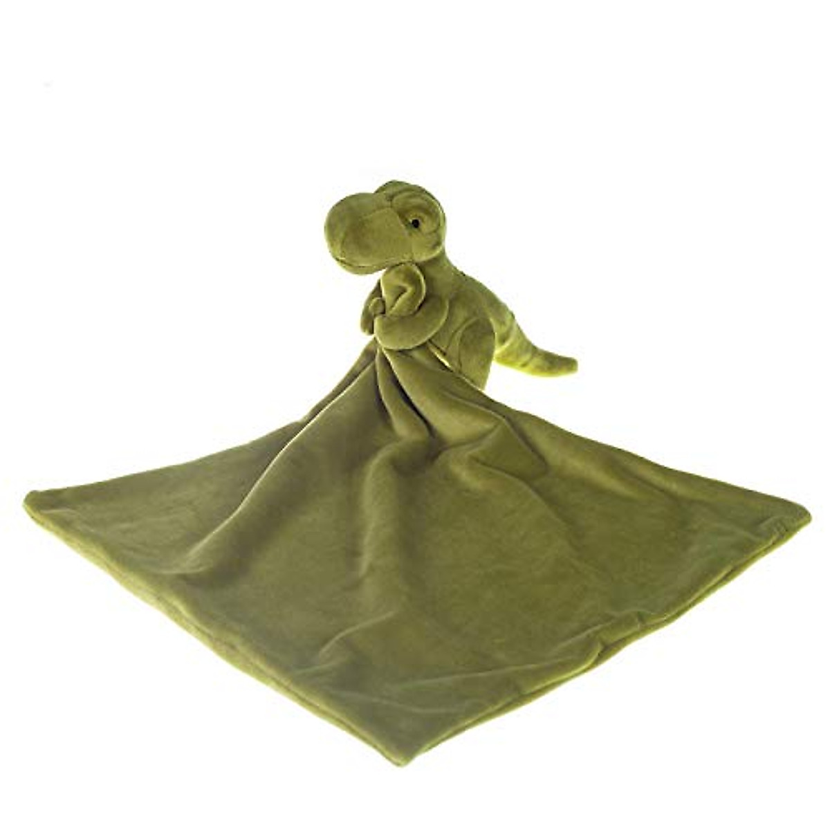 Apricot Lamb Snuggler Plush Infant Stuffed Animals Dinosaur Security Blanket Nursery Character Blanket (Green Dinosaur, 14 Inches)