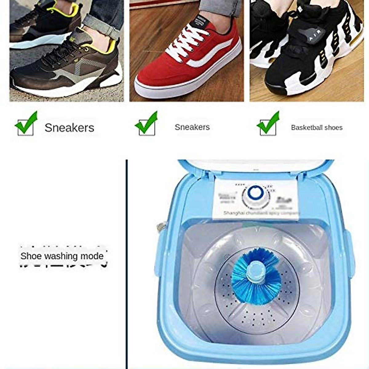 ZLXDP Small Household Laundry Wash Shoes Machine Three Washing Machine This Product Has Shoe Washing with Laundry Easily Convert Function