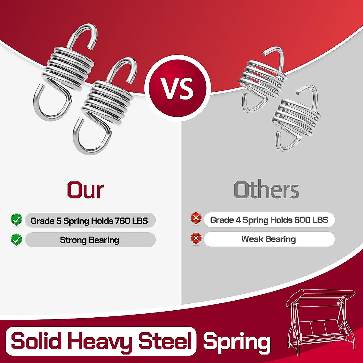 UEAKPIC 3 Person Outdoor Porch Swing with Adjustable Canopy, Patio Swings with Stand,2 in 1 Swing Bed for Adult,Thicken Cushions, Hanging Glider Porch Bench for Garden, Outside, Backyard - Burgundy