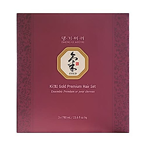 Daeng Gi Meo Ri- Ki Gold Premium Special Set 3 Pack [Shampoo x2, Treatment x1], Promoting Hair Growth, Effectively Moisture to Dry and Rough Hair, No Artificial Color