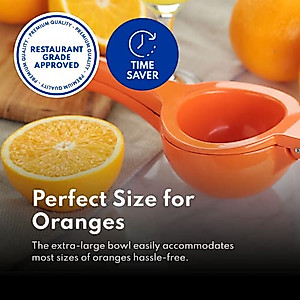New Star Foodservice 42863 Enameled Aluminum Orange Squeezer, Orange