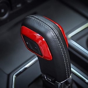 JeCar for Ford F150 Gear Shifter Head Trim Cover Frame Deacorative Trim Cover Frame for Ford F150 2015 2016 2017 (Red)
