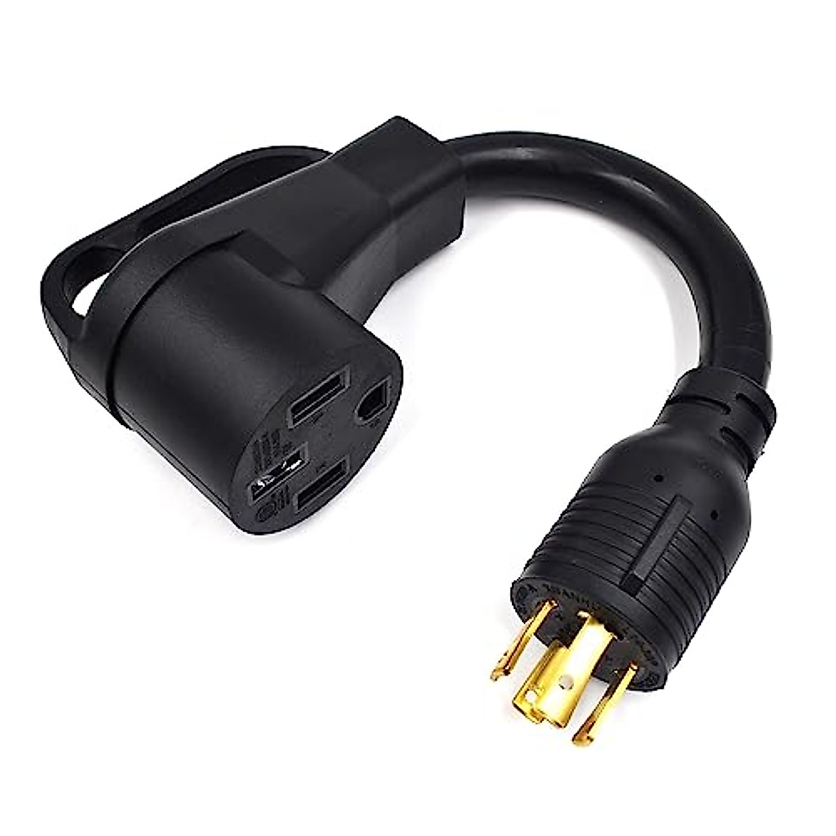 FlixGrdy 4 Prong to 50 Amp Generator to RV/EV Adapter Cord with Grip Handle, L14-30P Twist Lock Male to 14-50R Female, Heavy Duty STW 10 AWG for Generator to RV Trailer Camper and EV Charging