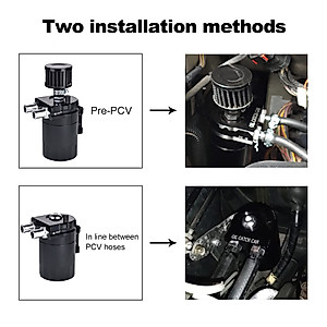 EVIL ENERGY Baffled Oil Catch Can,Oil Separator Catch Can with Breather Filter 300ml Universal Aluminum