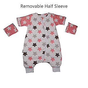 BLOOMSTAR Baby Sleep Sack Early Walker,2.5 Tog Toddler Sleeping Sack with Long Sleeves Girl Kids Wearable Blanket with Leg Cotton Warm Large Sleeping Bag 12M 24M