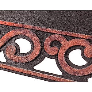 Evergreen Flag Beautiful Cutout Variegated Scroll Durable Sassafras Welcome Mat Tray - 32 x 20 Inches Fade and Weather Resistant Outdoor Doormat Tray for Homes, Yards and Gardens