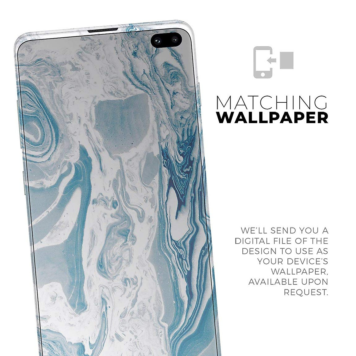 DesignSkinz Mixtured Blue 57 Textured Marble Protective Vinyl Decal Wrap Skin Cover Compatible with The Samsung Galaxy S20 (Screen Trim & Back Glass Skin)
