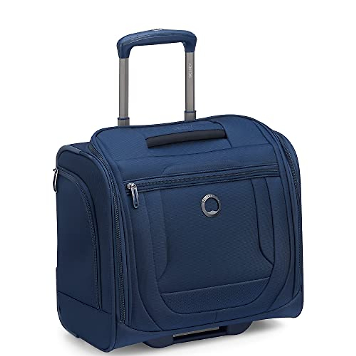 DELSEY Paris Helium DLX Softside Luggage Under-Seater with 2 Wheels, Navy Blue, Carry on 16 Inch