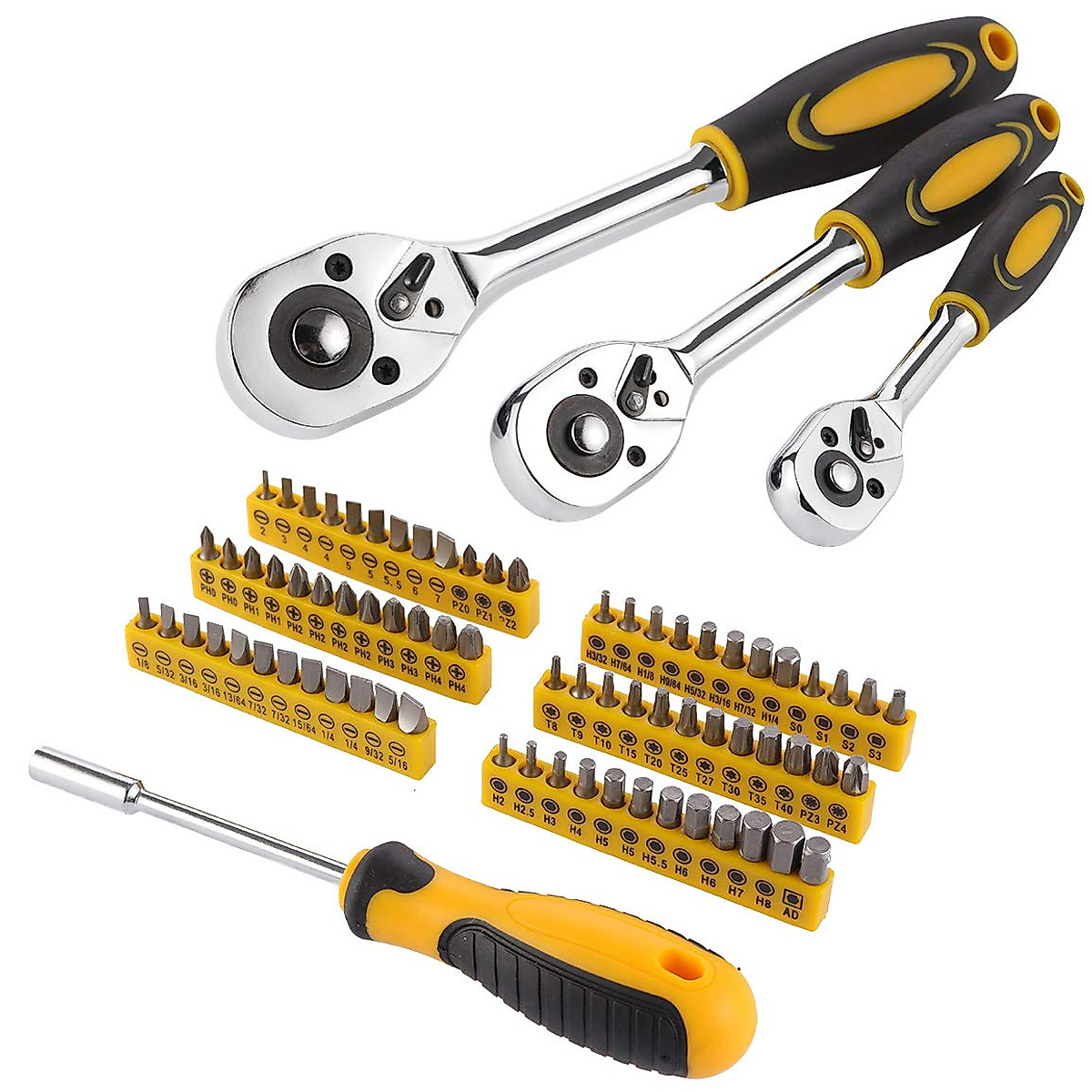 205 Piece Mechanics Tool Set, Socket Wrench Auto Repair Tool Pliers Combination Mixed Hand Tool Set Kit with Box Organizer Storage Case