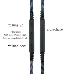 NewFantasia Cable Compatible with Sennheiser HD598, HD598 SE, HD518, HD598 Cs, HD598 SR, HD599, HD569, HD579 Headphone, Remote Volume Mic Compatible with iPhone 4.3FT