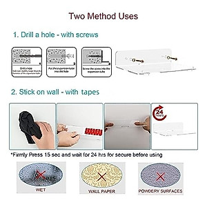 Acrylic Floating Shelf, 2 Pack Wall Mount Shelf for Speaker Monitor Living Room Wall Decor, 7.9x5.9